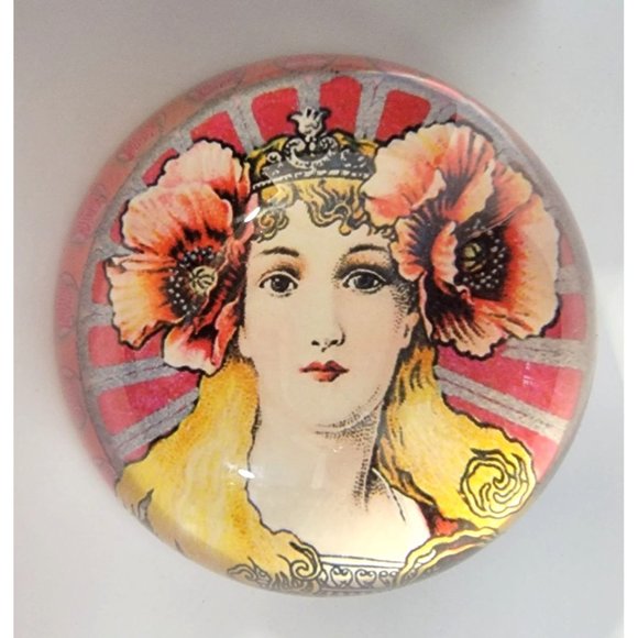 TOZAI HOME | Accents | Vintage Tozai Art Nouveau Girl Glass Handmade ...